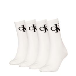 Calvin Klein Jeans Damen Socken &raquo;CKJ WOMEN SOCK 4P MONOGRAM ECOMM&laquo; 4 Paar, 4 Stk. tlg. wei&szlig; 39-42