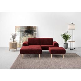 Home Affaire Ecksofa &raquo;Swift Scandic Design, komfortabler Federkern, Breite 192cm, L-Form&laquo; Federkern-Polsterung, B/T/H: 192/83/176 cm rot 100% 