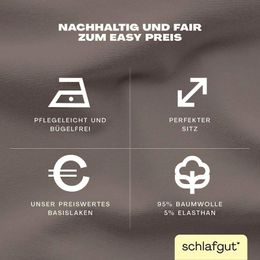 Schlafgut Spannbettlaken &raquo;EASY Jersey Elasthan&laquo; MADE IN GREEN by OEKO-TEX beige Jersey, Obermaterial: 95% Baumwolle, 5% Elasthan