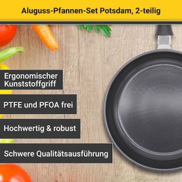 Kr&uuml;ger Pfannen-Set &raquo;Aluguss Pfannenset Potsdam, 2 tlg.&laquo; Aluminiumguss Set, 1x Bratpfanne &Oslash; 20 cm, 1x Bratpfanne &Oslash; 28 cm, 2 Stk. tlg. f&uuml;r Induktions-