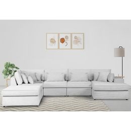 OTTO home Wohnlandschaft &raquo;Florid U-Form&laquo; 6 Teile, bestehend aus Modulen, viele Bezugsqualit&auml;ten, auch in Cord beige Baumwollmix (60% Baumwolle/40% 