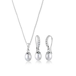 Elli Damen Schmuckset &raquo;Elegant Perle Kristalle 925 Silber&laquo; () silber
