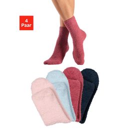 Lascana Damen Lascana Kuschelsocken Packung, 4 Stk. tlg. weich und warm, aus Flausch-Qualit&auml;t bunt - (36/42)