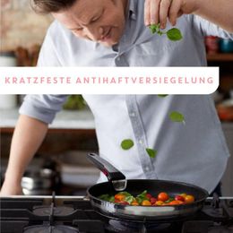 Tefal Pfannen-Set &raquo;Jamie Oliver Ingenio G6, Pfannenset abnehmbarer Griff, antihaft&laquo; Edelstahl Set, 2x Pfannen &Oslash; 24/28 cm, 1x abnehmbarer Griff, Made in 