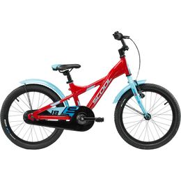 S'COOL S&rsquo;COOL Kinderfahrrad &raquo;S'COOL XXlite 18-1S - Red/Light Blue&laquo; 1 Gang ohne Schaltung St&uuml;tzr&auml;der montierbar Kinderfahrrad