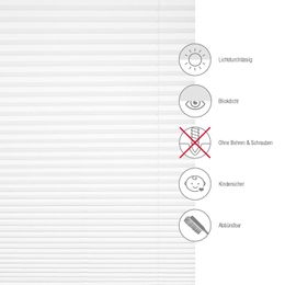 Gardinia Dachfensterplissee blickdicht ohne Bohren passend f&uuml;r Velux Dachfenster, in Crush-Optik wei&szlig; Obermaterial: 100% Polyester