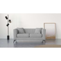 Home Affaire 2-Sitzer &raquo;MATTHEW elegantes Designsofa, Ma&szlig;e B/T/H: 170/86/74 cm&laquo; Steppung im R&uuml;cken, lose Sitzkissen, incl. Zierkissen grau 100% 