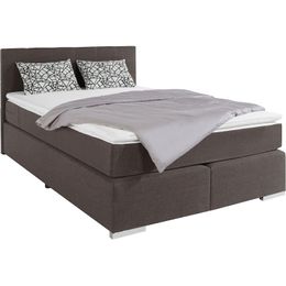COTTA Boxspringbett &raquo;Simba&laquo; Topseller! wahlweise mit oder ohne Matratze und Topper bestellbar grau Polyester
