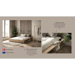 Karup Design Futonbett &raquo;Bettgestell Ziggy Bed &ndash; FSC Massivholz Futonbett, excl. Matratze&laquo; mit 6 offenen F&auml;chern, Ablagefl&auml;che und minimalistischer Eleganz braun