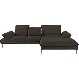 W.Schillig Ecksofa &raquo;enjoy&MORE, Designsofa, bequem, zeitlos und elegant, L-Form&laquo; Sitztiefenverstellung, F&uuml;&szlig;e schwarz pulverbeschichtet, Breite 340 cm 