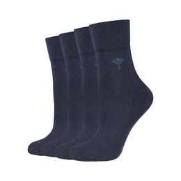 JOOP! Damen JOOP! Socken &raquo;for your daily glam&laquo; 4 Paar, 4 Stk. tlg. mit Cornflower-Logo, Rippenb&uuml;ndchen blau 39-42