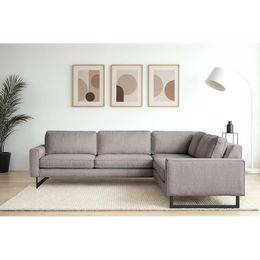 Home Affaire Ecksofa &raquo;Pinto, XXL, 250/290 cm, langer Schenkel, Ottomane&laquo; Cord, Chenille, Lederoptik, mit Keder, Metallf&uuml;&szlig;e, Wellenunterfederung 100% 