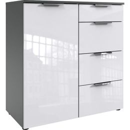 wimex Kombikommode &raquo;level36 D by fresh to go&laquo; Fronten lackiert Hochglanz, soft-close Funktion, 81cm breit grau Spanplatte