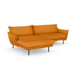 Home Affaire Ecksofa &raquo;Stine L-Form&laquo; Besonderes Design durch Kissenoptik und Keder, by Morten Georgsen gold Struktur (100% Polyester);Struktur weich (