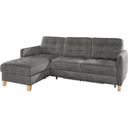 exxpo - sofa fashion Ecksofa &raquo;Elio, kompakt, bequem & zeitloses Design, Breite 217cm, L-Form&laquo; wahlweise mit Bettfunktion grau Luxus-Kunstleder;