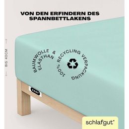 Schlafgut Spannbettlaken &raquo;EASY Jersey Elasthan Boxspring&laquo; MADE IN GREEN by OEKO-TEX blau Jersey, Obermaterial: 95% Baumwolle, 5% Elasthan