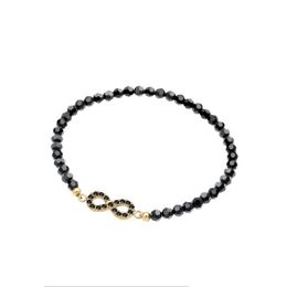 Elli Damen Armband &raquo;Infinity Glas Kristalle Schwarz 925 Sterling Silber vergoldet&laquo; schwarz