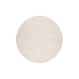 Esprit Outdoorteppich &raquo;Shake, ESP54232&laquo; rund 2 mm H&ouml;he Hoch-Tief-Effekt, Blume des Lebens - Motiv, uni, robust, Terrasse beige Polypropylen (PP)