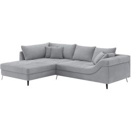 Ecksofa &raquo;Portofino, L-Form&laquo; Mit Kaltschaumpolsterung, bis 140 kg belastbar grau Memphis (Grundgewebe - 100% Polyester; Nutzschicht- 90% Polyester / 10
