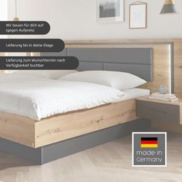 Rauch Bettanlage &raquo;Bett Doppelbett Komortbett BILBAO-EXTRA&laquo; Set, Liegefl&auml;che 160x200 oder 180x200 cm, 3 tlg. tlg. Polster-Kopfteil in Lederoptik basalt