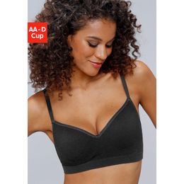 Lascana Push-up-BH &raquo;COMFY BRA&laquo; mit B&uuml;gel aus weicher Baumwollmischung, Dessous schwarz 70, Cup D Push-up-BH