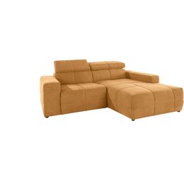 DOMO collection Ecksofa &raquo;Brandon, inkl. Kopfteilverstellung, B/T/H: 214/100/80 cm, L-Form&laquo; Mit Kopfteilverstellung, auch in Leder und Cord, L-Form 