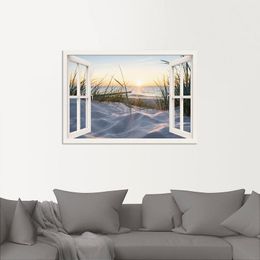 Artland Wandbild &raquo;Ostseestrand durchs Fenster&laquo; Meer Bilder 1 Stk. tlg. als Alubild, Leinwandbild, Poster, Wandaufkleber in verschied. Gr&ouml;&szlig;en beige