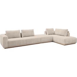 Musterring Wohnlandschaft Anreihsofa mit Armlehne links, Eckteil rechts mit Kissen & Hocker 100% Polyester