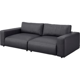 Musterring Big-Sofa &raquo;LUCIA&laquo; in vielen Qualit&auml;ten und 4 unterschiedlichen N&auml;hten, 2,5-Sitzer braun Flachgewebe FLORIS (100% Polyester);Flachgewebe VALMONT (60% 