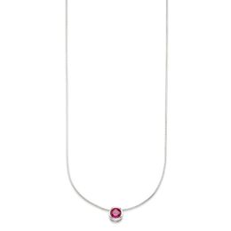 Bruno Banani Damen Kette mit Anh&auml;nger &raquo;Schmuck Geschenk Silber 925 Halsschmuck Halskette Schlangenkette Stein&laquo; mit Zirkonia (synth.), Korund (synth.) 