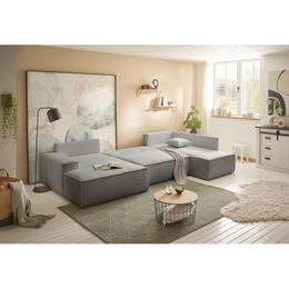 OTTO home Wohnlandschaft &raquo;FINNLEY U-Form XXL 329 cm - OTTO. Verl&auml;ssliche Qualit&auml;t.&laquo; Schlafsofa, Bettkasten, in Boucl&eacute;, Struktur fein und Mega Cord 
