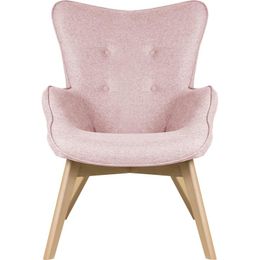 Home Affaire Sessel &raquo;Nicko&laquo; wahlweise mit und ohne Hocker rosa 100% Polyester