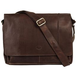 Pike Pik&eacute; Damen Messenger Bag echt Leder braun