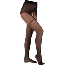 Camano Damen Ouvert Strumpfhose &raquo;fine seductive&laquo; 20 1 Stk. tlg. mit verf&uuml;hrerischem Design schwarz M