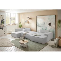 OTTO home Wohnlandschaft &raquo;FINNLEY U-Form XXL 329 cm - OTTO. Verl&auml;ssliche Qualit&auml;t.&laquo; Schlafsofa, Bettkasten, in Boucl&eacute;, Struktur fein und Mega Cord 