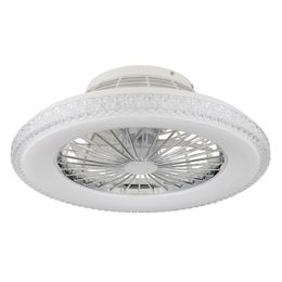 Globo LIGHTING Deckenleuchte &raquo;CORUSSO&laquo; LED-Modul 1 Stk. Ventilator /Schlafzimmer / Wohnbereich /Arbeitszimmer / verchromt rund