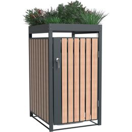 WESTMANN M&uuml;lltonnenbox &raquo;Planta&laquo; Platz f&uuml;r 1 M&uuml;lltonnen je 240 L, BxHxT: 68x84x124,5 cm braun Metall, Stahl