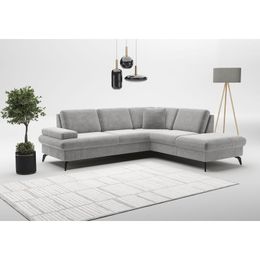 Sit & More sit&more Ecksofa &raquo;Morris Jubi L-Form, B: 238 cm&laquo; mit Armteilfunktion & 1 Zierkissen, optional Bettfunktion grau 100% Polyester