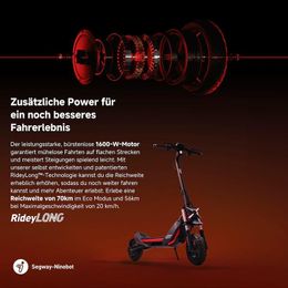 Segway E-Scooter &raquo; ZT3 Pro D&laquo; 20 km/h 56 km Ninebot E-Scooter, mit Stra&szlig;enzulassung, bis zu 70 km Reichweite rot Max. Traglast: 120 Kg
