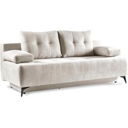 WERK2 Schlafsofa &raquo;Oakland Bettsofa Breite 206cm, Liegefl&auml;che 202/145cm,&laquo; 2-Sitzer Sofa & Schlafcouch mit Bettkasten beige 92% Polyester, 8% Nylon