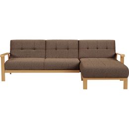 Sit & More sit&more Ecksofa &raquo;Billund L-Form&laquo; Armlehnen aus eichefarbigem Buchenholz, verschiedene Bez&uuml;ge und Farben rosa 100% Polyester