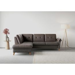 Sit & More sit&more Ecksofa &raquo;G&ouml;teborg&laquo; inkl. Sitztiefenverstellung, wahlweise mit Bettfunktion & Bettkasten braun