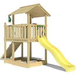 Jungle Gym Spielturm &raquo;Drift&laquo; Spielanlage inklusive Rutsche mit Wasseranschluss gelb Holzwerkstoff