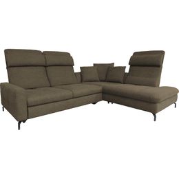 Alina Ecksofa &raquo;Louis&laquo; Breite 260 cm, R&uuml;ckenlehnenverstellung, wahlweise mit Bettfunktion grau Struktur fein TCM (100% Polyester)
