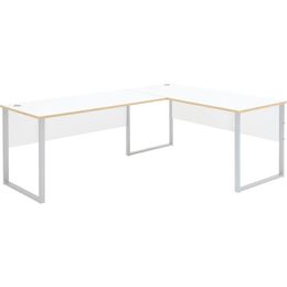 Innostyle Schreibtisch &raquo;Memphis Eckschreibtisch, 223x77x170cm (B/H/T)&laquo; 1 Stk. tlg. ABS-Kantenschutz, Soft Touch Oberfl&auml;che silber