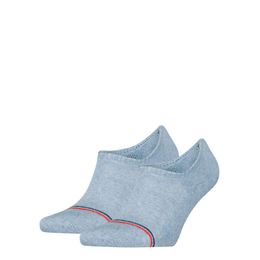 Tommy Hilfiger Damen F&uuml;&szlig;linge &raquo;TH UNI TJ FOOTIE 2P ICONIC&laquo; 2 Paar, Mit eingestricktem Flag-Label blau 35-38