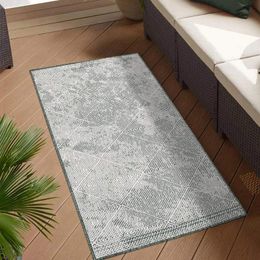 Carpet City Outdoorteppich &raquo;DUO RUG 5845&laquo; rechteckig 5 mm H&ouml;he Wendeteppich Wetterfest In- & Outdoor, Balkon, Terrasse, Wohnzimmer gr&uuml;n Obermaterial: 100% 