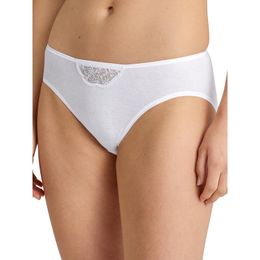 Calida Damen Calida Minislip &raquo;Cotton Desire&laquo; Spitze am Saum wei&szlig; L (48/50)