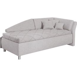 Alina Schlafsofa &raquo;Lindsay&laquo; Bettkasten, Zierkissen-Set aus: 2 Stk. 40x40cm, 1 Stk. 30x30cm grau Struktur TMD (100% Polyester)