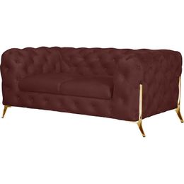 Home Affaire Chesterfield-Sofa &raquo;Amaury&laquo; aufw&auml;ndige Knopfheftung, moderne Chesterfield Optik, Fu&szlig;farbe w&auml;hlbar rosa Struktur (100% Polyester9;Samtoptik